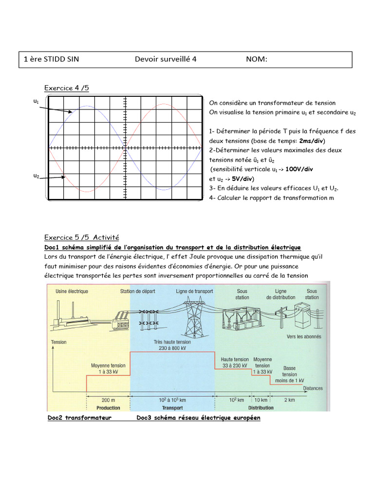 Ch4 Habitat Ds Transformateur Oscillo Umax Umin T M NC | PDF | Sciences et mathématiques
