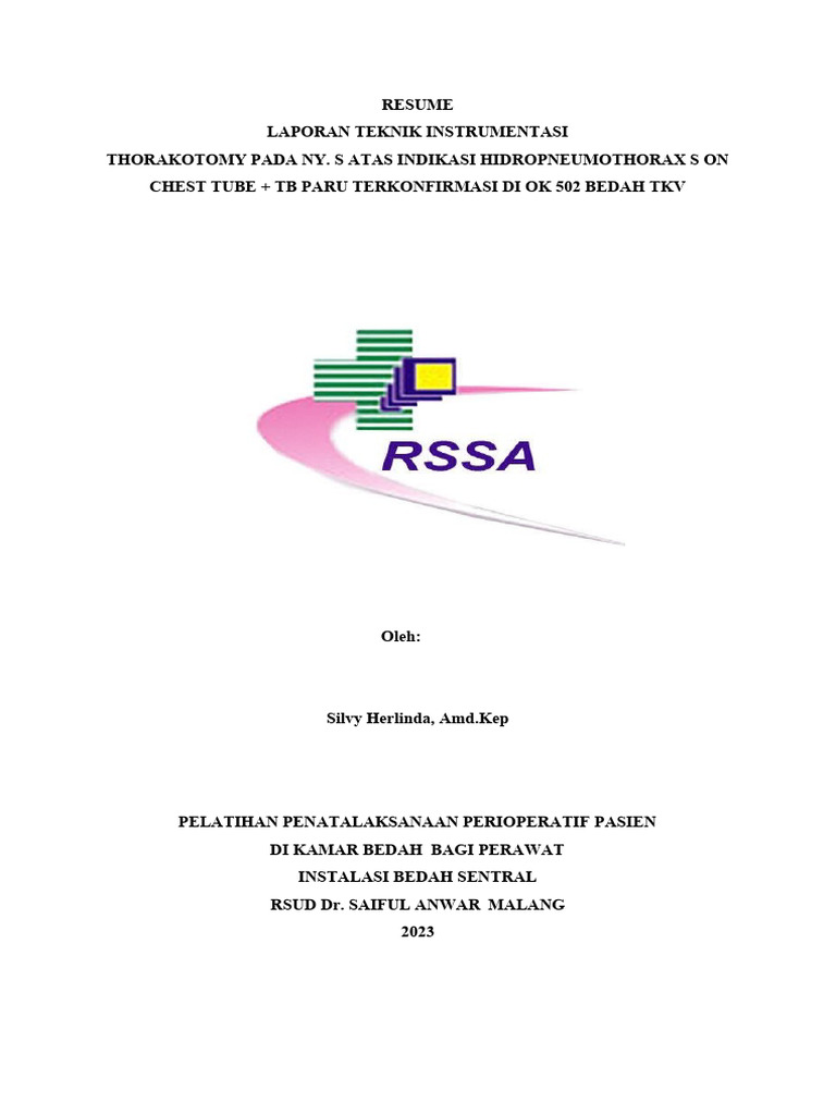 Resume Hidropneumothorac - Thorakotomi | PDF