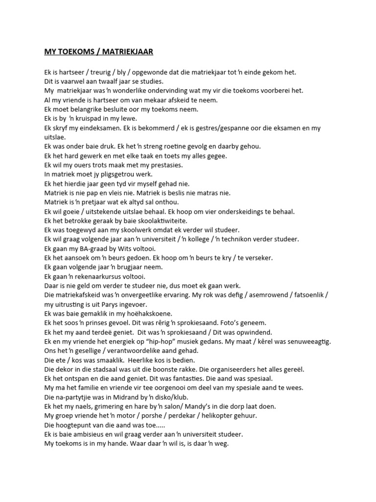 My Toekoms | PDF