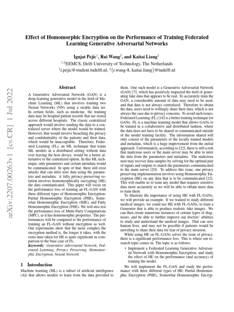 Effect of Homomorphic Encryption On The Performance of Training ...