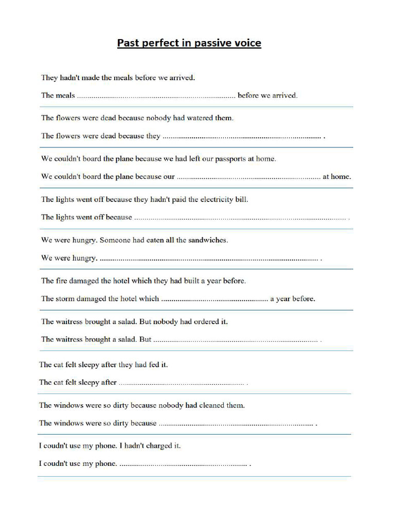 past perfect passive voice cz2 | PDF
