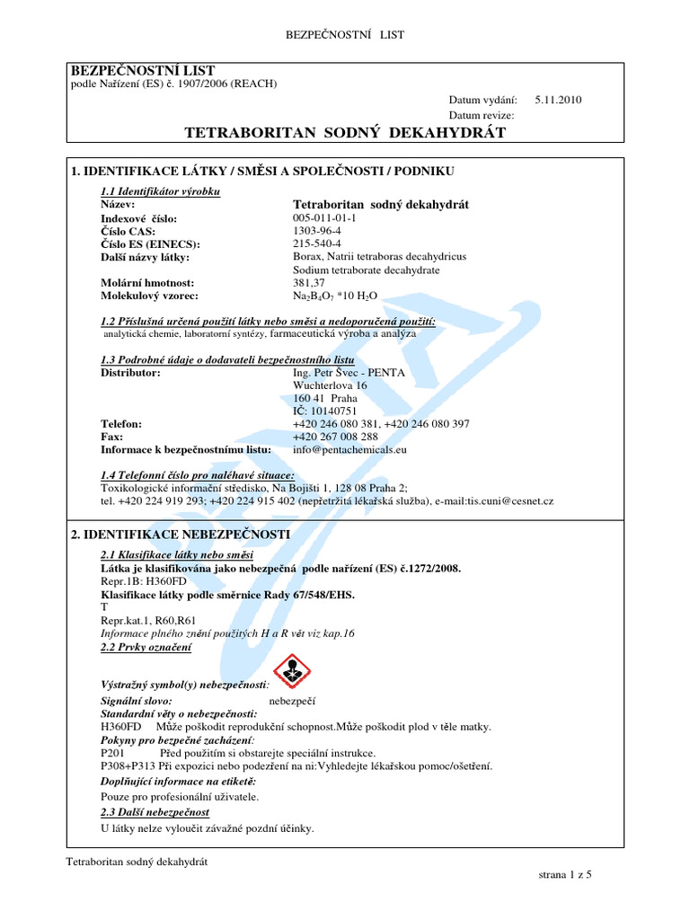 Tetraboritan Sodny Dekahydrat | PDF