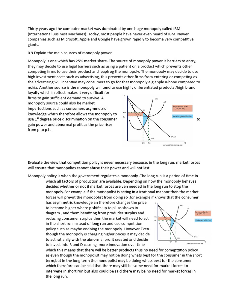Monopoly Essay Pdf Monopoly Profit Economics