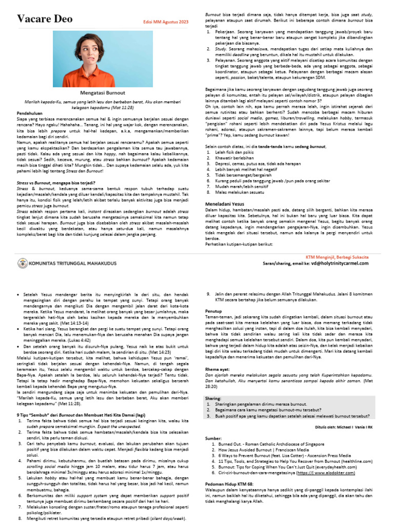 VD MM Agustus 2023 - Burnout | PDF
