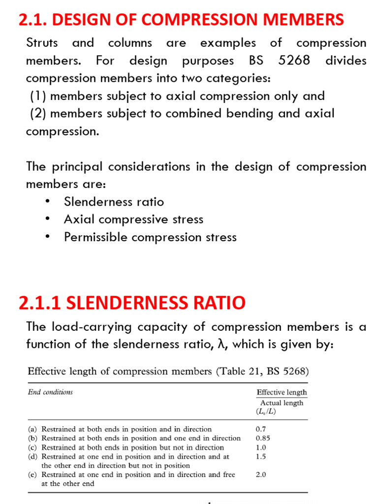 02 Design of Compression Member | PDF | Bending | Stress (Mechanics)