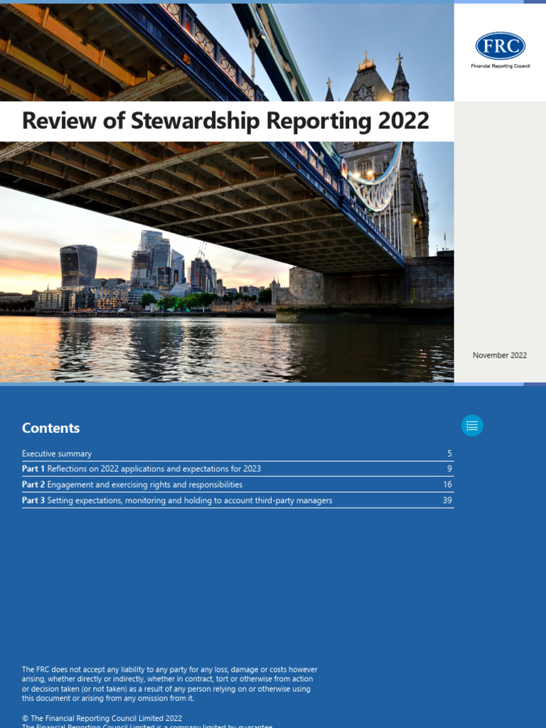 Review of Stewardship Reporting 2022 | PDF | Governance | Investment Management