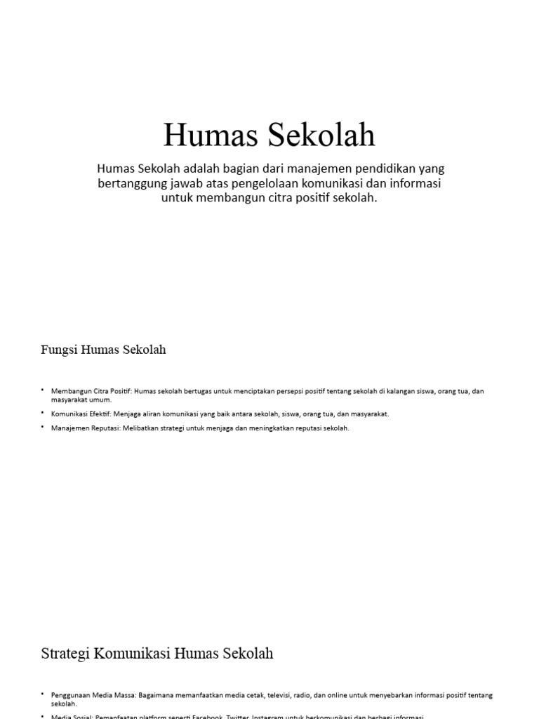 Humas Sekolah | PDF
