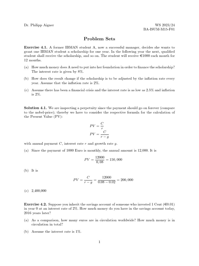 Problem Set 4 Solutions-2 | PDF