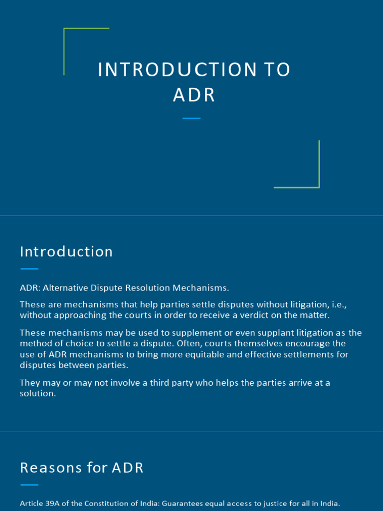 Introduction To Adr | PDF