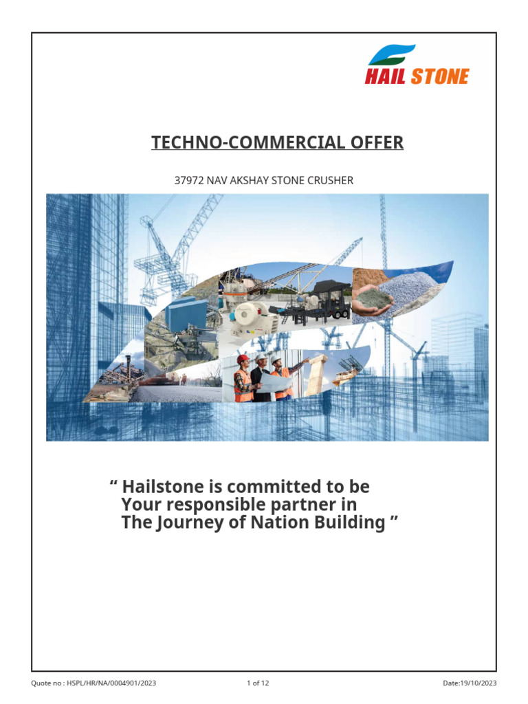 Hailstone Techno - Commercial Offer - Nav Akshay Stone Crusher - Cone ...