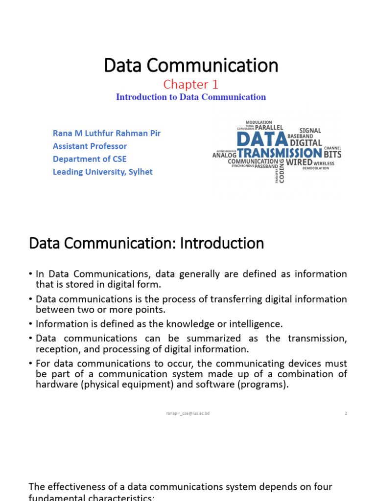 Chapter 1 Introduction To Data Communication-Converted-Merged | PDF ...