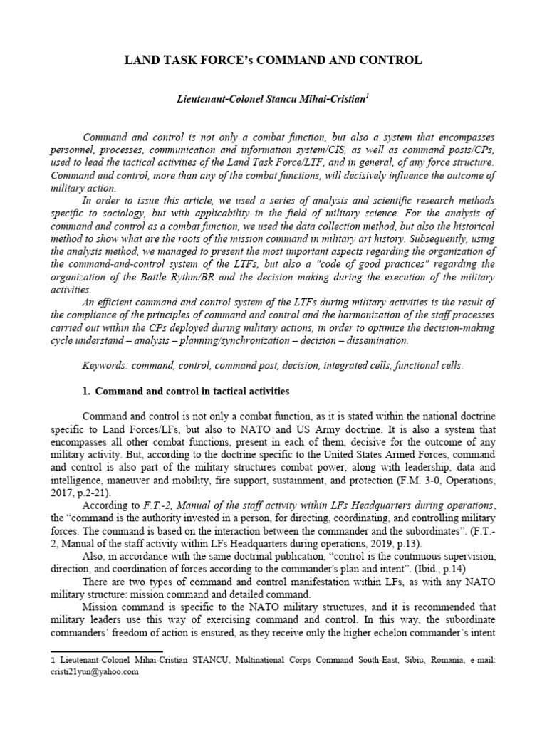 CristianSTANCU_LAND_TASK_FORCE_COMMAND_AND_CONTROL | PDF