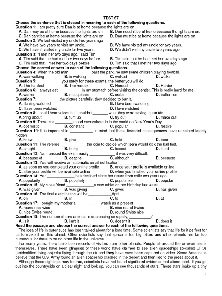 Test 67 | PDF