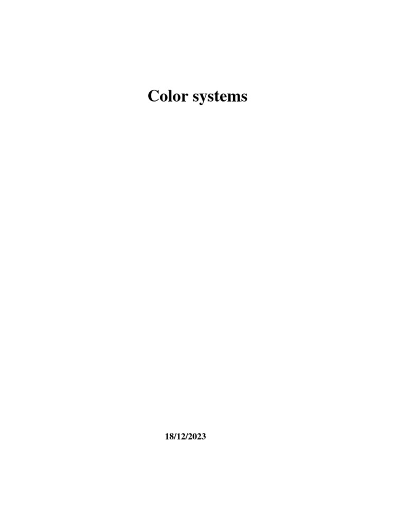 Color Systems | PDF