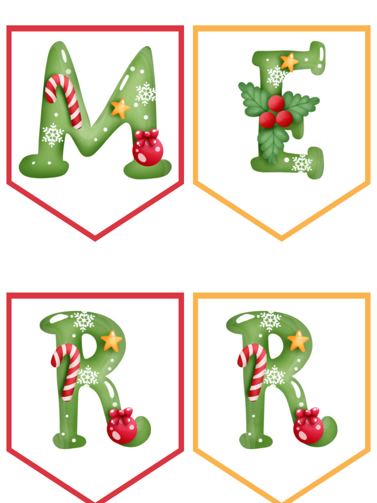Merry Christmas Decorative Lettering Bunting | PDF