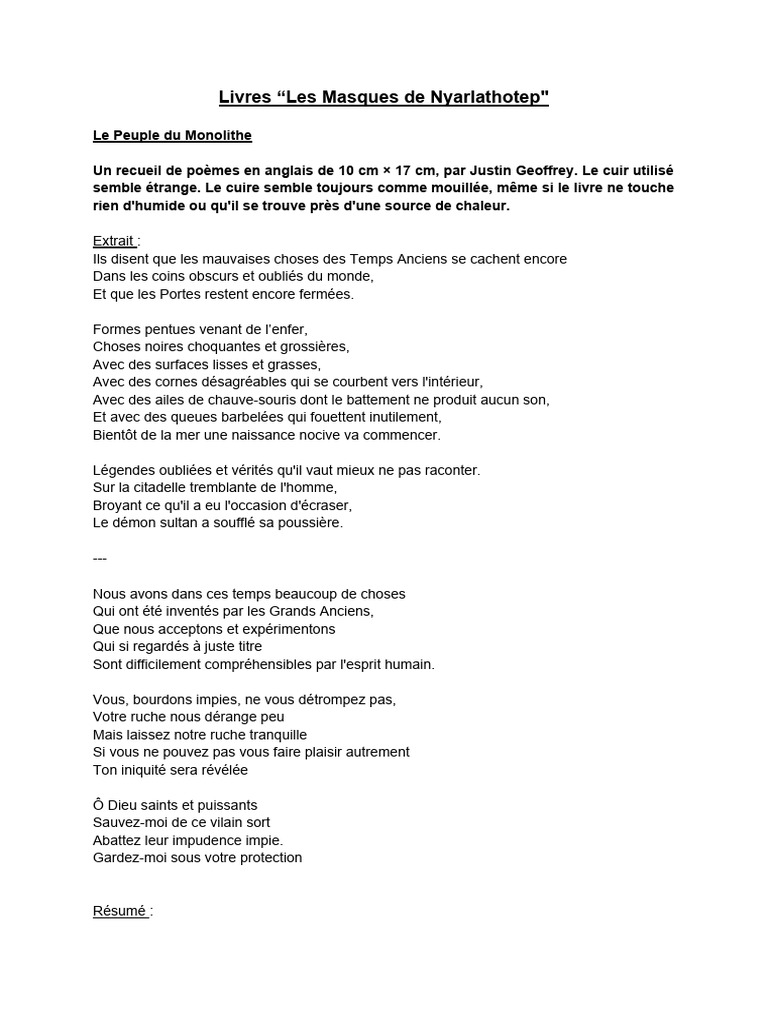 Livres Masques | PDF