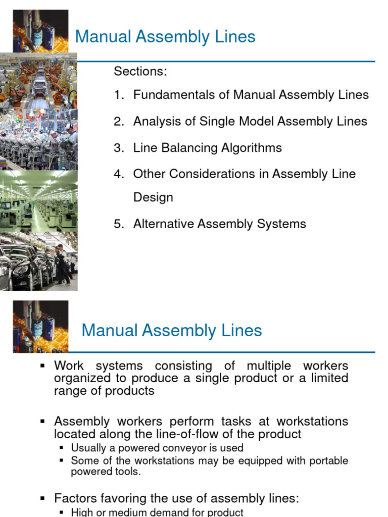 Chapter 5a Manual Assembly Line | PDF