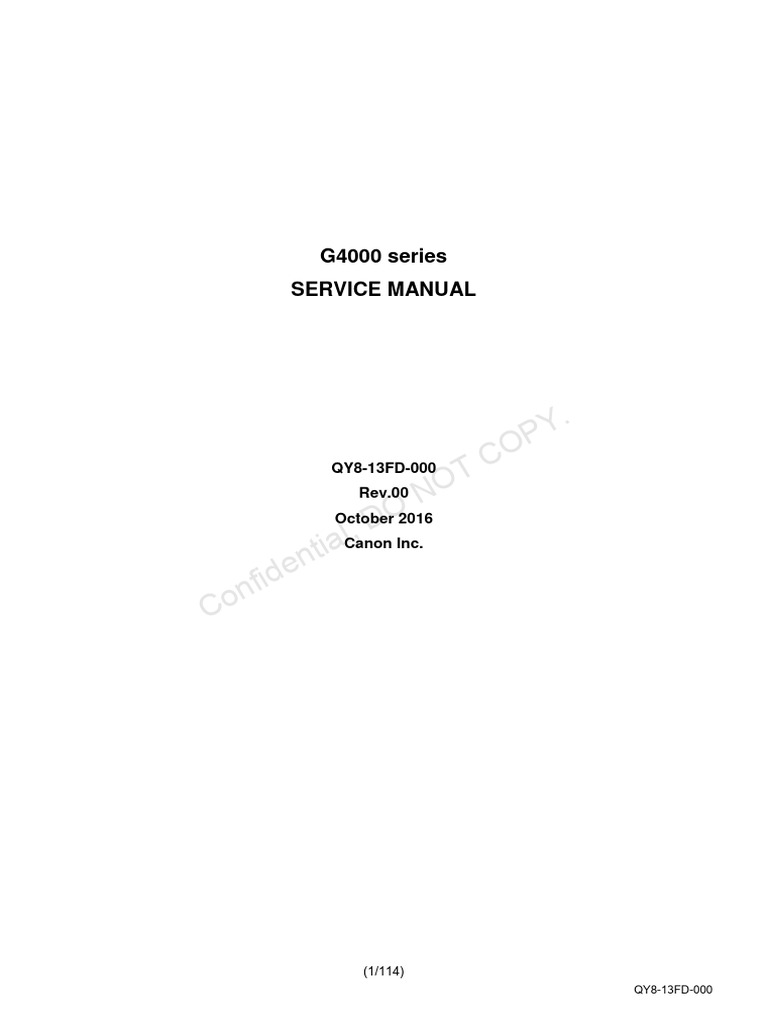 Canon G4000 Series Service Manual | PDF