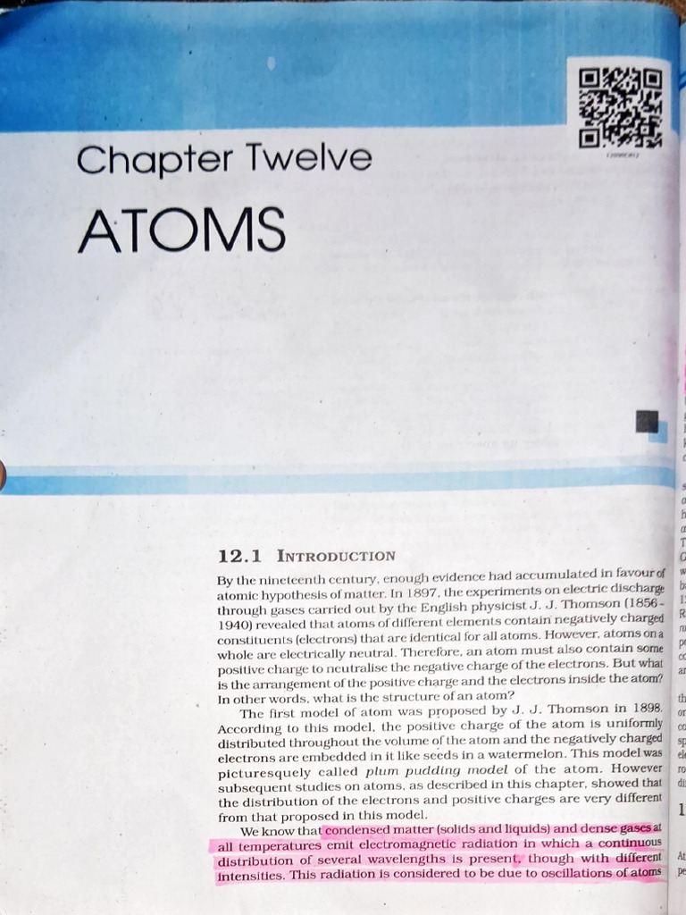 Atoms Class 12TH | PDF