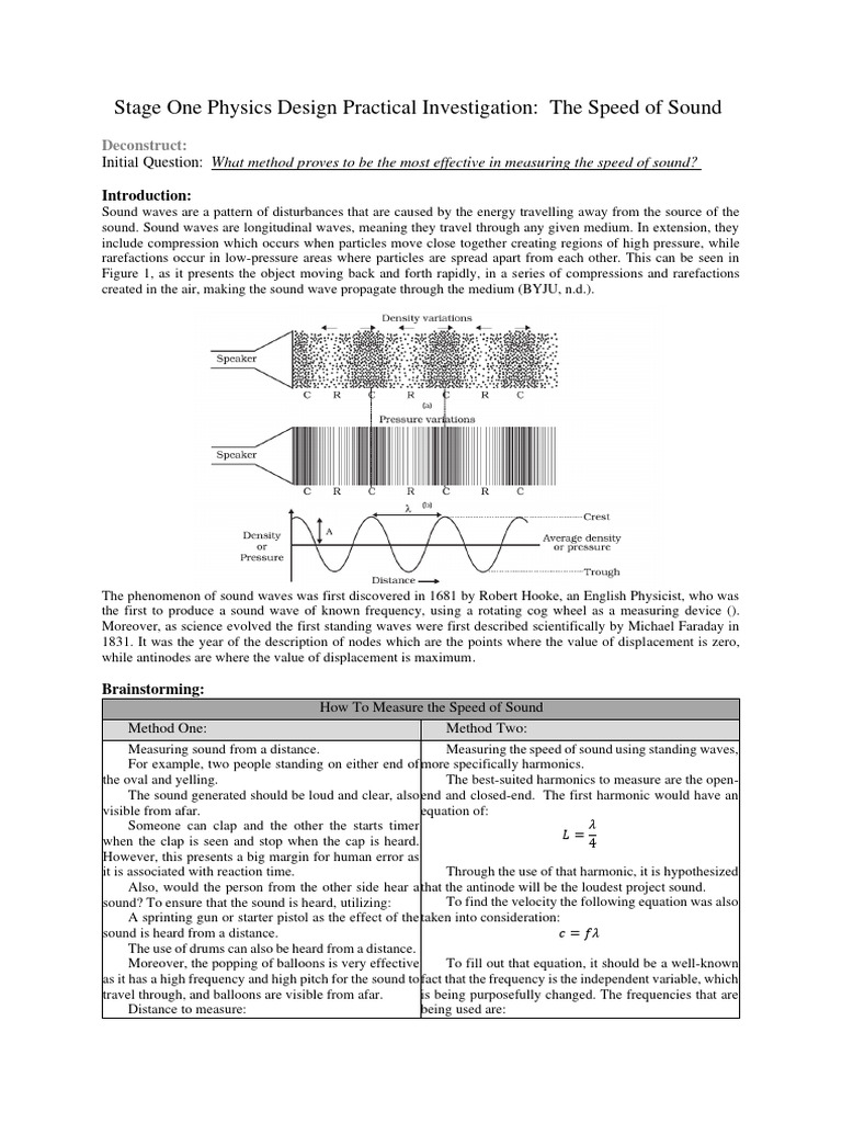 2 Stage One Physics Design Practical Investigation | PDF | Sound ...