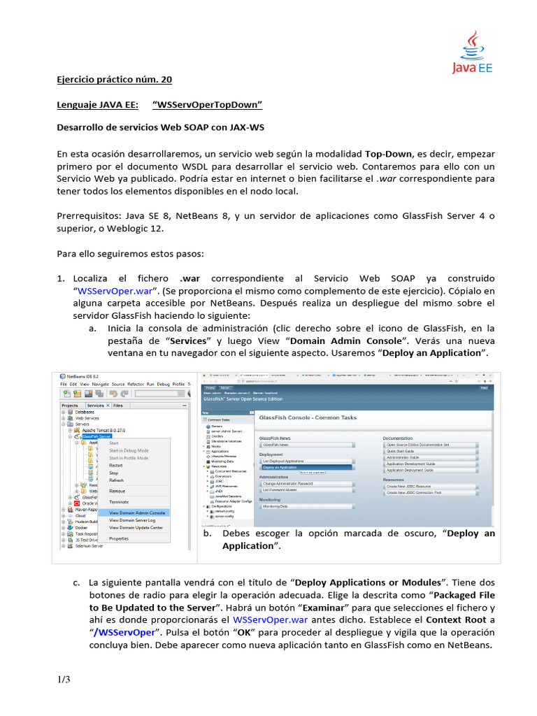 Desarrollo de Servicios Web SOAP en Java | PDF | Aplicaciones y ...