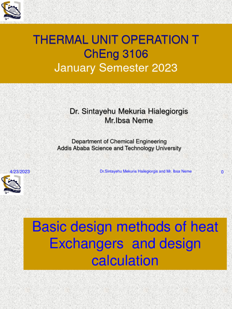 Chapteter Three Basic Design Methods of Heat Exchangers and Design | PDF | Heat Transfer | Heat ...