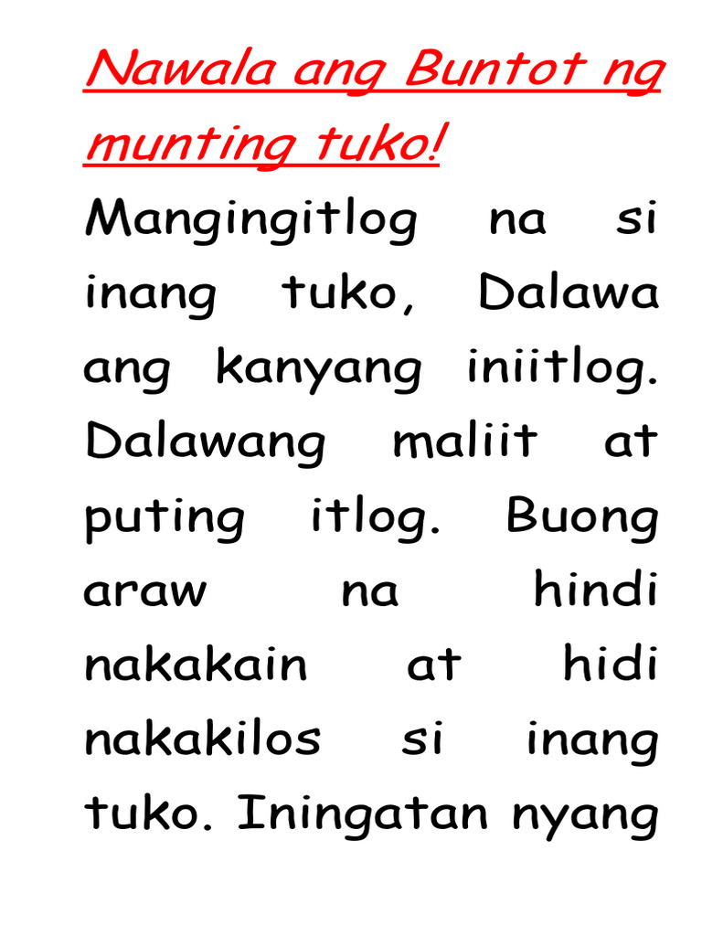 Nawala Ang Buntot NG Munting Tuko - Docx 22 | PDF