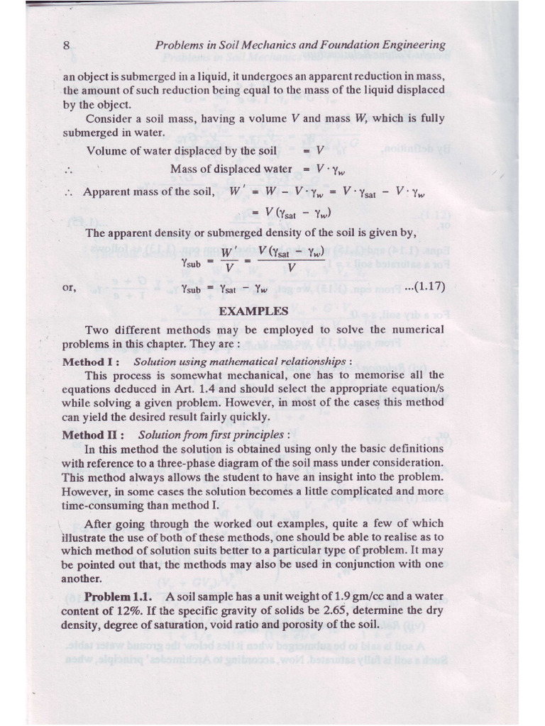 Unit II - Part 1 - Numerical Problems On Three Phase Relationahip of Soil | PDF