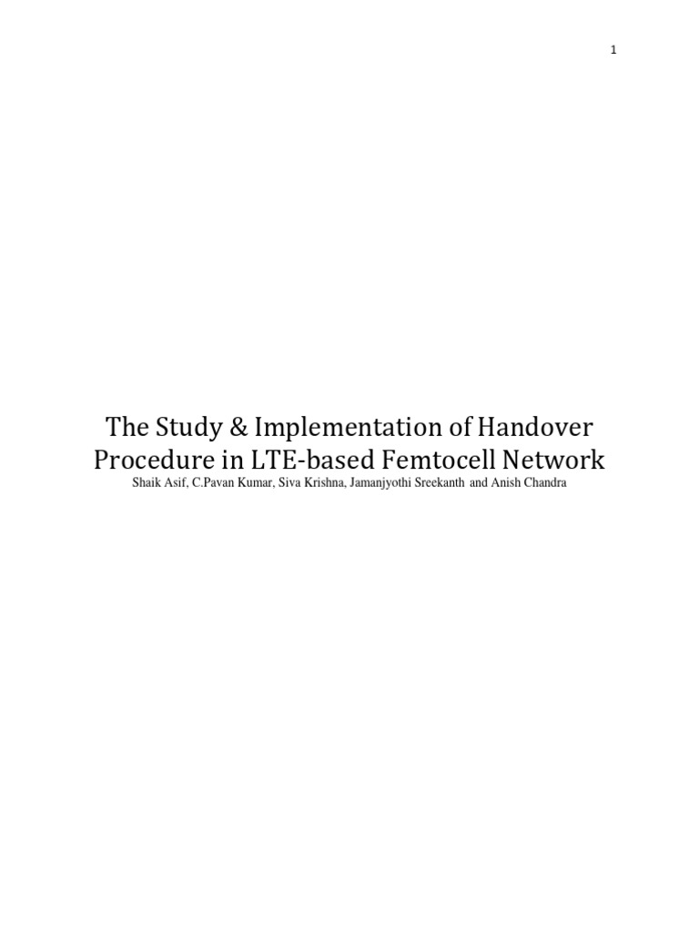 The Study of Handover Procedure in LTE | PDF | Wireless ...