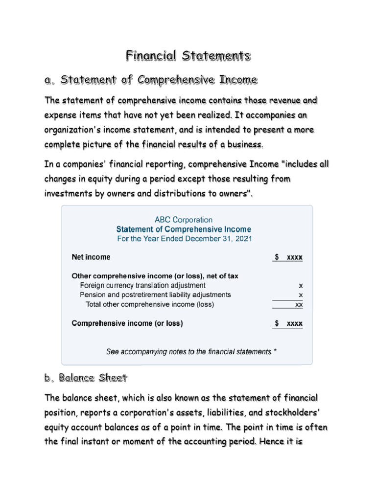Financial Statements | PDF
