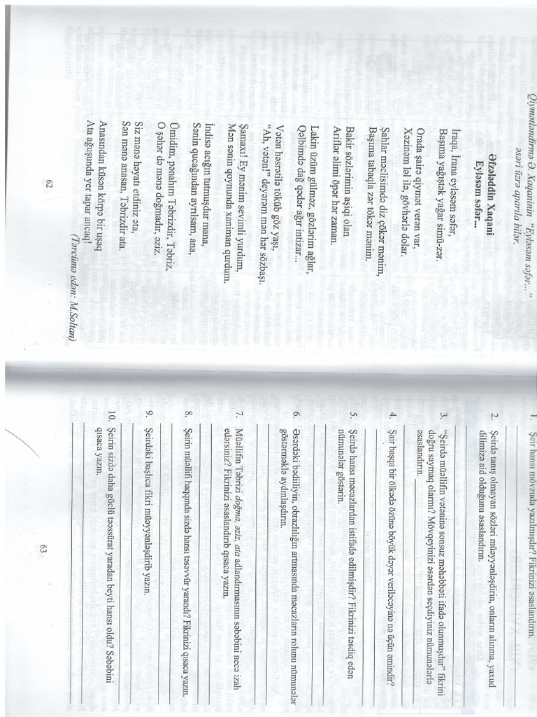 10-Cu Sinif Ədəbiyyat KSQ | PDF