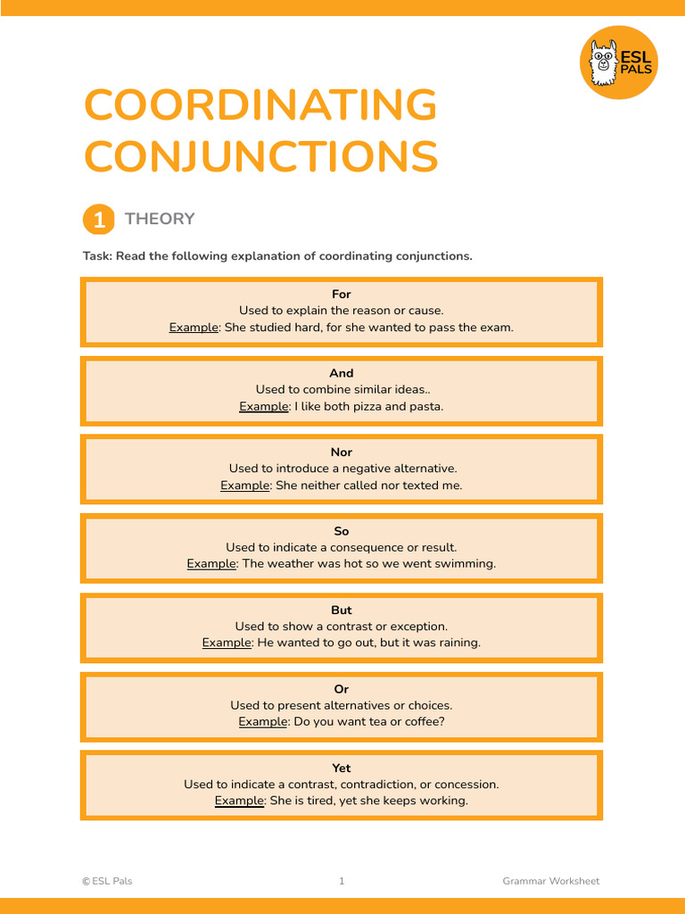 (SV) Coordinating Conjunctions | PDF