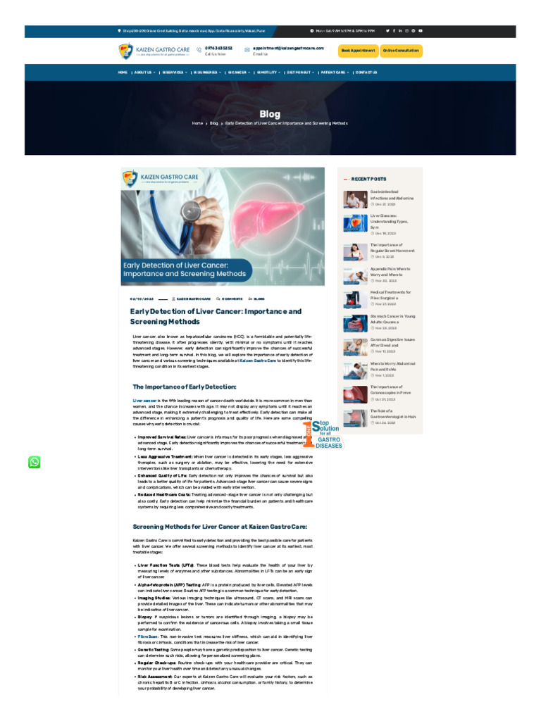 Early Detection of Liver Cancer: Importance and Screening Methods ...