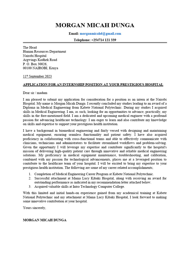 Application Letter For Mike D - 4 - Reviewed | PDF