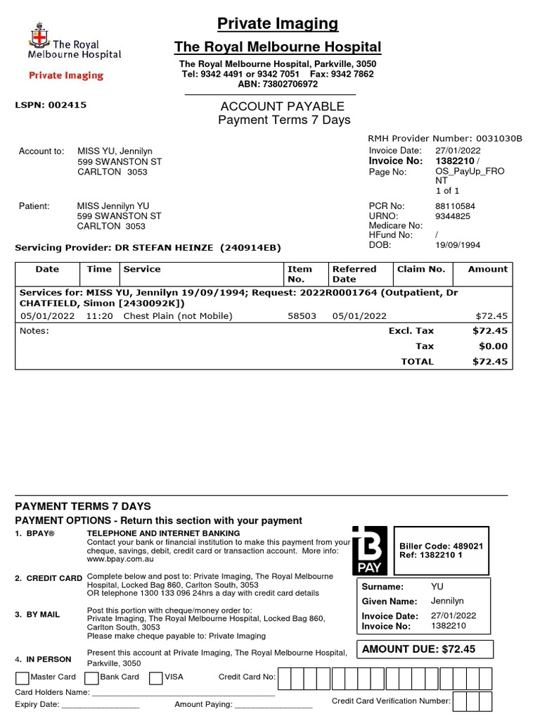 0501 Radiology Bill | PDF
