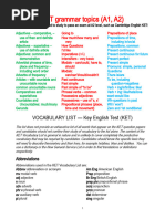 A2 Wordlist French | PDF | Verb | Adjective