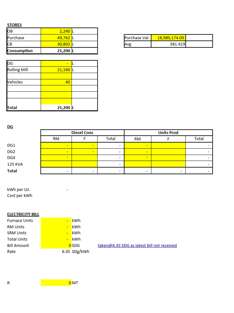 Diesel Workbook Oct-2021-Om Steel | PDF