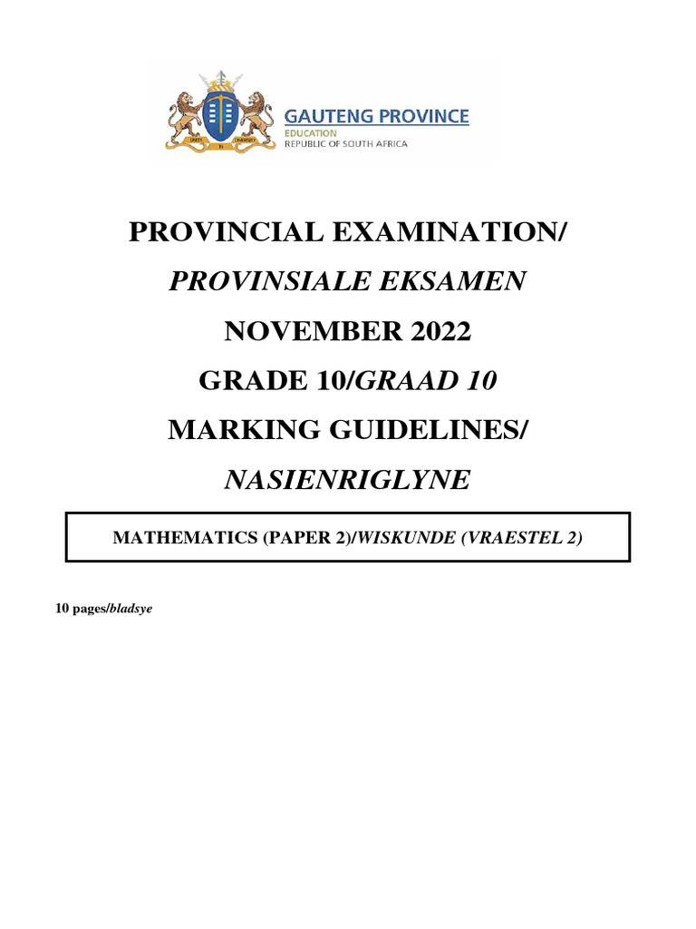 Grade 10 Math Exam Guide | PDF