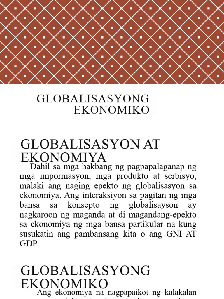 Globalisasyong Ekonomikal | PDF