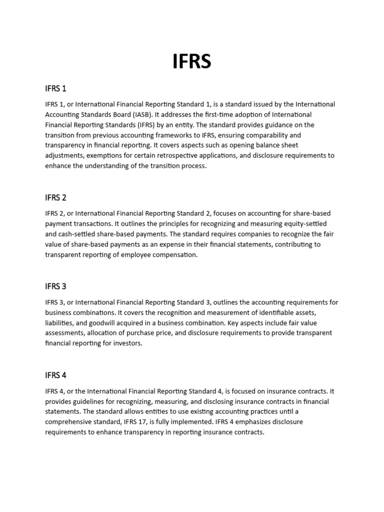 Summary of IFRS | PDF