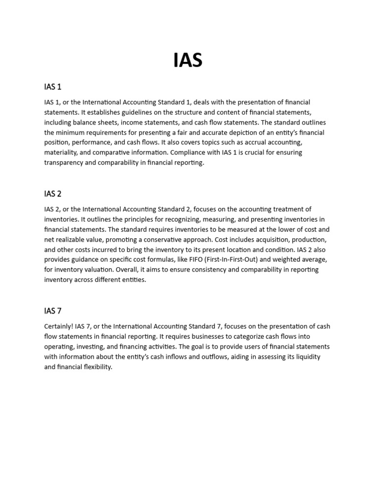 Summary of IAS | PDF
