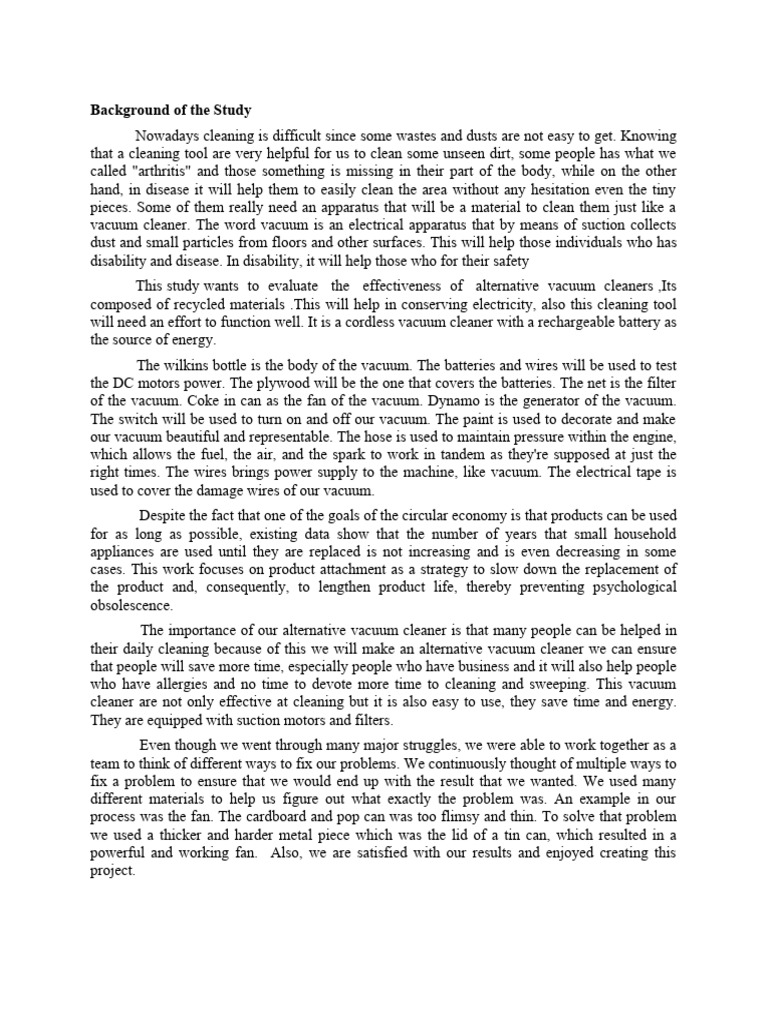 Background of The Study | PDF