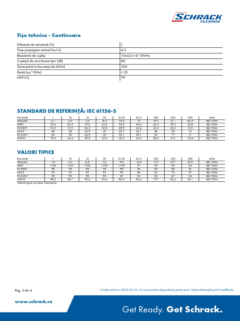 Fisa Tehnica - 33 | PDF