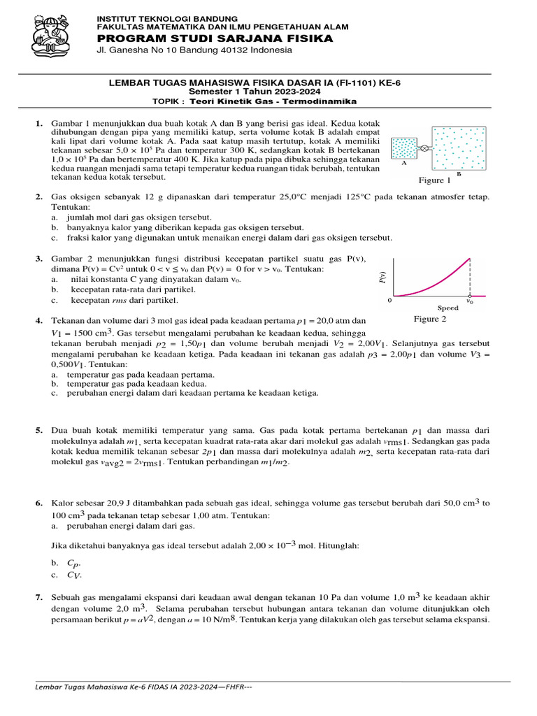 Tugas Fisika Dasar: Teori Kinetik Gas dan Termodinamika | PDF | Sains & Matematika | Teknologi ...