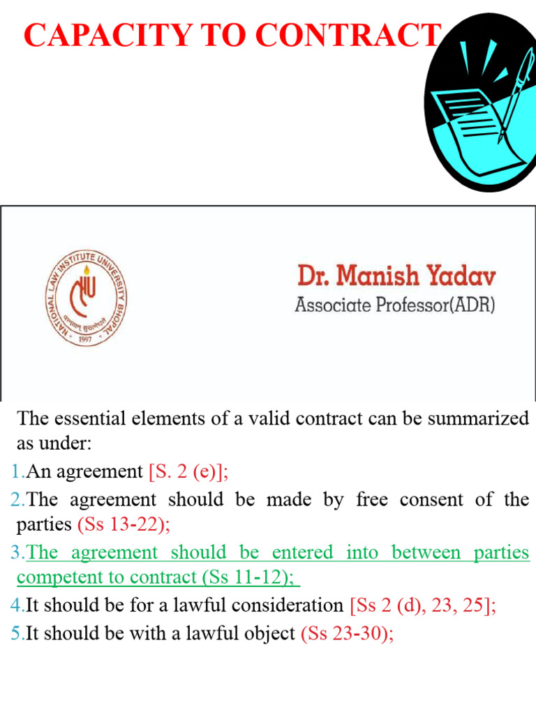 1-2 Capacity To Contract | PDF