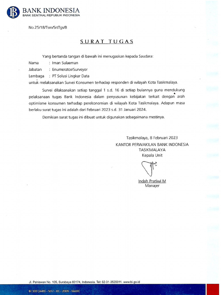 Surat Tugas SK Iman Sulaeman | PDF