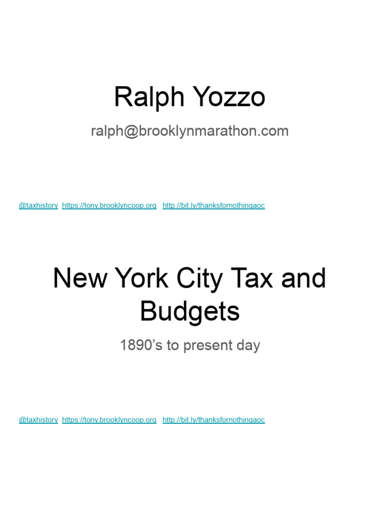 New York City Tax and Budgets | PDF