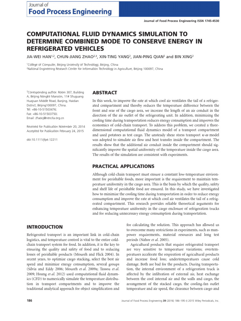 J Food Process Engineering - 2015 - Han - Computational Fluid Dynamics ...