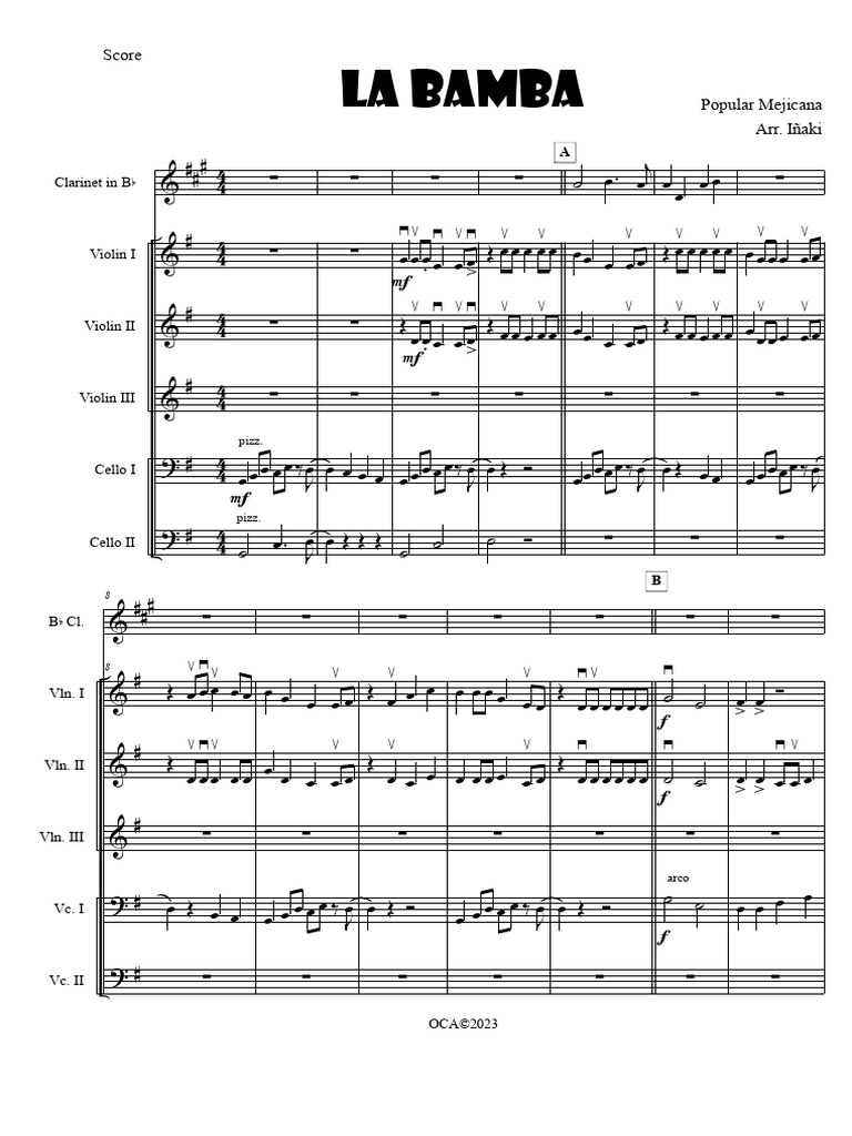 LA BAMBA Score | PDF