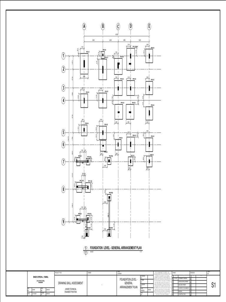 Foundation Layout - General Arrangement Plan | PDF | Written Communication